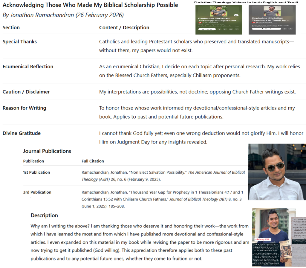 Acknowledging Those Who Made My Biblical Scholarship Possible By ...